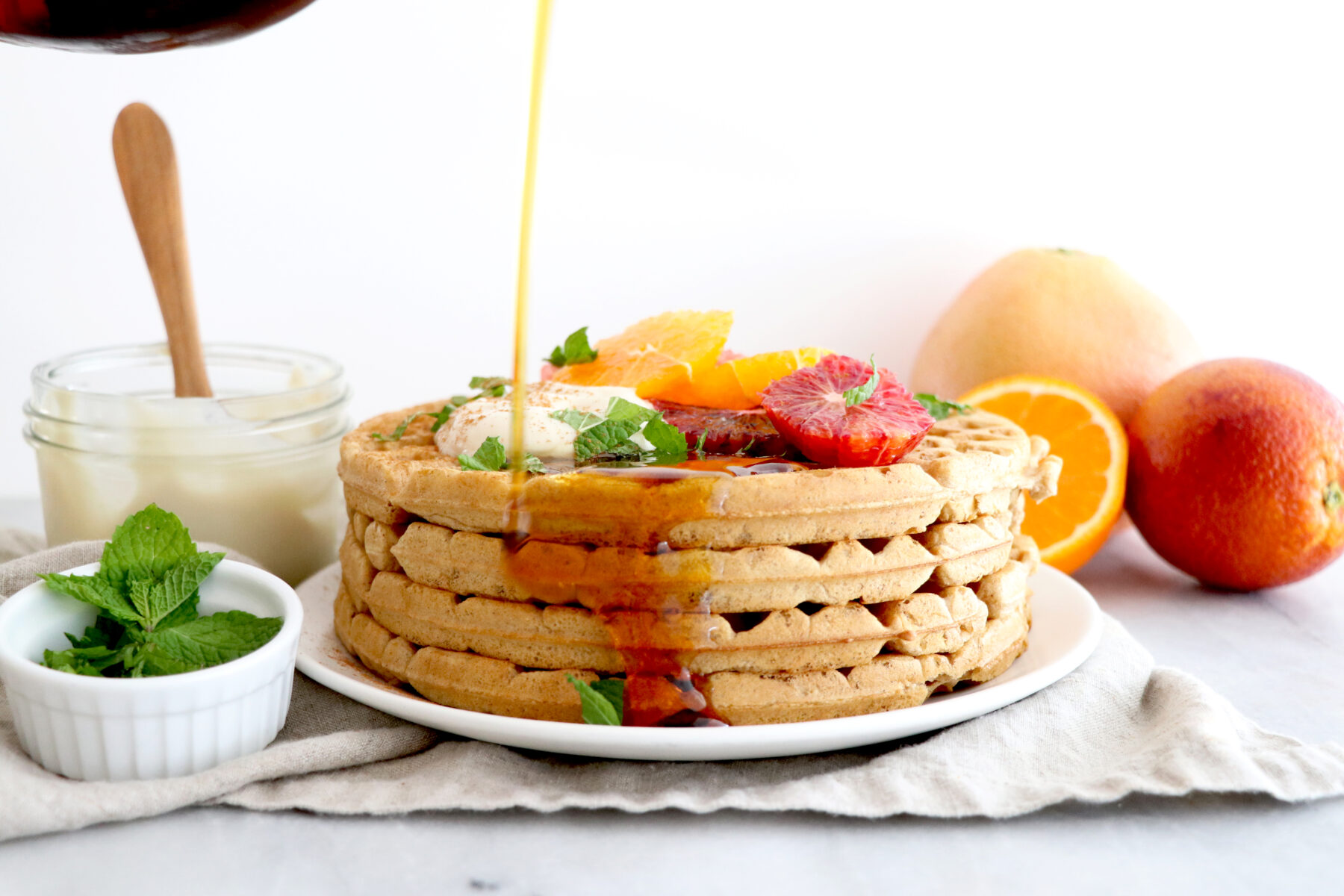 Winter Citrus Spiced Waffles – Healthy Grocery Girl
