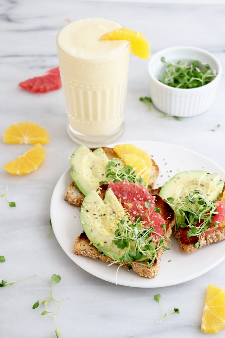 Citrus Avocado Toast + Orange Creamsicle Smoothie - Health & Fitness
