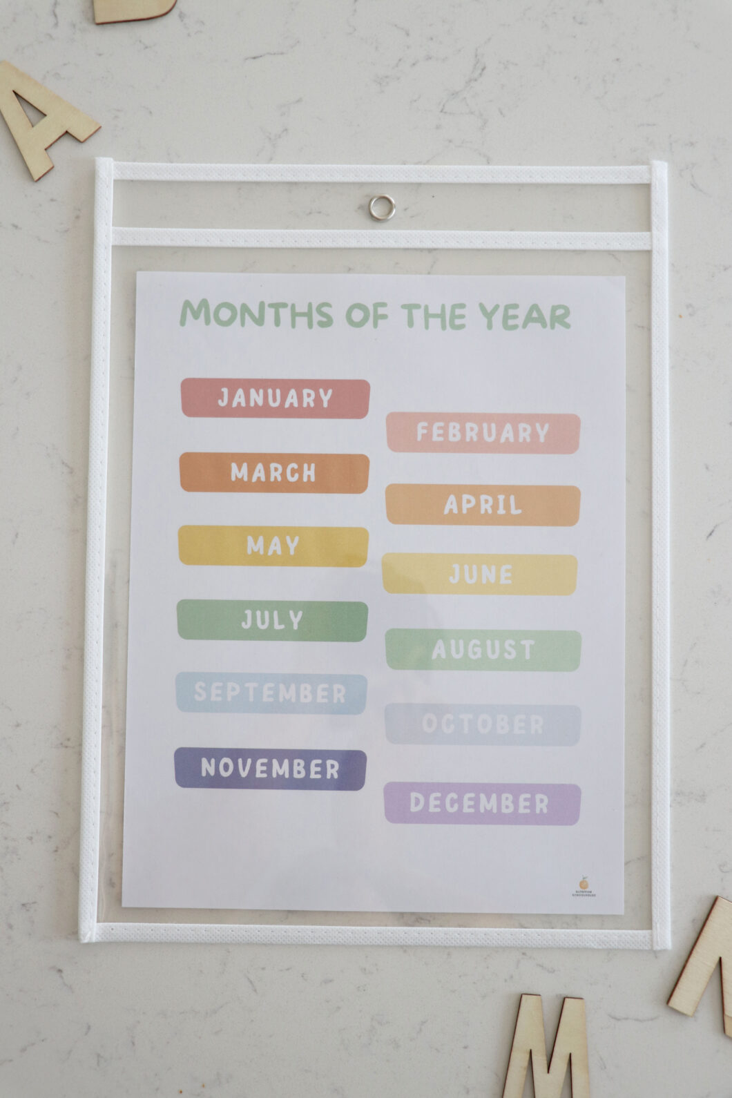 Months Of The Year Poster – Healthy Grocery Girl